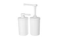 China Food Grade Plastic Dispenser Pump 1Liter Container With Non-removable Sauce Pump Of 10/15/20/30ml Dosage for sale