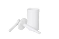 China Food Grade Plastic Dispenser Pump 1Liter Container With Non-removable Sauce Pump Of 10/15/20/30ml Dosage for sale