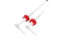 China UKR30 57mm Closure 15cc 30cc Red Plastic Ketchup Sauce Dispenser Pump of Pilfer Proof Closure Design for sale