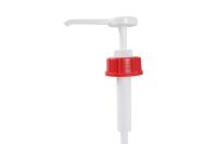 China UKR30 57mm Closure 15cc 30cc Red Plastic Ketchup Sauce Dispenser Pump of Pilfer Proof Closure Design for sale