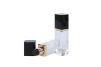 China 0.5oz Empty Square Clear Glass Foundation Bottle Leakproof Makeup Cosmetic Container for sale