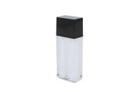 China 15ml / 15ml Empty PP Black Airless Lotion Cream Pump Acrylic Double Wall 2 Tubes Vacuum Foundation Bottle for sale