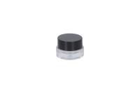 China 5G / 5ML Round Clear Glass Jars with Black Lids Makeup Foundation Lotion Cream Cosmetic Conatiner for sale