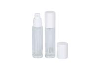 China 1oz Travel Foundation Bottle Flat Shoulder Frosted Glass Essence for sale