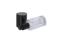China Triangular Clear Glass 30ml Cosmetic Pump Bottle Travel Size for sale