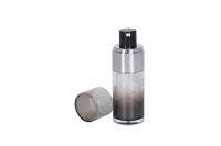 China Double Wall Acrylic Airless Makeup Foundation Bottle Cylinder Black for sale