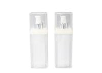 China 100ml BPA Free Acrylic Airless Bottle Transparent Square Shape OD 57.5mm for sale
