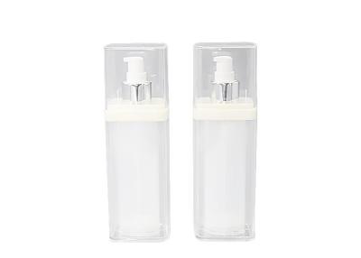 China 100ml BPA Free Acrylic Airless Bottle Transparent Square Shape OD 57.5mm for sale