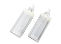China 100ml BPA Free Acrylic Airless Bottle Transparent Square Shape OD 57.5mm for sale