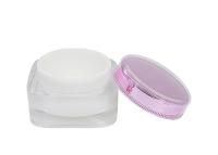 China Square Double Wall Acrylic 100g Cream Jar With Round Screw Cover for sale