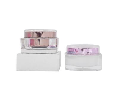 China Square Double Wall Acrylic 100g Cream Jar With Round Screw Cover for sale