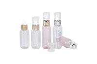 China Empty Trave Skincare Set PET 100ml Dropper Bottle 100ml 120ml Lotion Bottle And 15g 50g Acrylic Triangle Cream Jar for sale