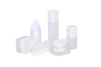 China 6pcs Froseted White Square Airless Lotion Bottles And Luxury Cream Jar Fancy Cosmetic Skincare Set For Travel Packaging for sale