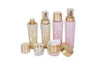 China New Colored Skincare Cosmetic Packaging Set PETG 150ml 200ml Toner Lotion Bottle 15g 50g Acrylic Cream Jar for sale