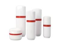 China White and Red PETG 25g 45g Cream Jar 30ml 50ml 80ml 100ml 120ml Lotion Bottle Skincare Kit Set for sale