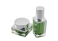 China Elegant Cosemtic Skincare Acrylic Packaging Set 30g 50g Cream Jar 30ml 60ml 100ml 120ml Lotion Bottle for sale