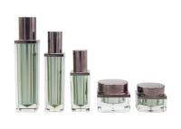 China Luxury Acrylic Cosmetic Packaging Family Set Cream Jar 30g 50g Lotion Bottle 30ml 60ml 100ml for sale