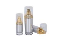China Elegant Cosmetic Personal Care Packaging Set 50g Cream Jar 30-50-100ml Acrylic Gold Pump Lotion Bottle for sale