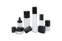 China Square Acrylic Cosmetic Packaging Set 15-30-50-100-120ml Lotion Essence Bottle 15-30-50g Cream Jar for sale