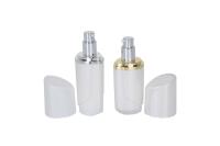 China White Acrylic Obilque Cap 30-50-100-120ml Lotion Bottle 30-50g Cream jar Skincare Cosmetic Packaging Set for sale