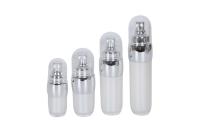 China Sliver Pump/Cap White Acrylic 15-30-50-100ml Lotion Bottle 30-50g Crean Jar Skincare Cosmetic Set for sale