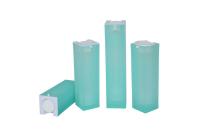 China Clear Green Square Cream Lotion Bottles With Internal Press Pump 30/50/80g Heavy Acrylic Cream Jar Skincare Set for sale