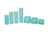 China Clear Green Square Cream Lotion Bottles With Internal Press Pump 30/50/80g Heavy Acrylic Cream Jar Skincare Set for sale