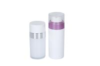 China Cylindrical Airless Lotion Bottles of 30/50ml Capacity And 50g Acrylic Cream Jar Family Cosmetic Set For Daily Skin Care for sale