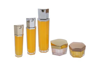 China Acrylic 30/60ml/100ml 30g/50g Face Cream Jar Heavy Wall Hexagon for sale