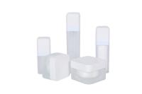 China Acrylic Square 15/30/50ml Face Moisturizer Bottle Matte White lotion toner Family Skin Suit for sale