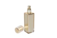 China Family Set Square Gold Cosmetic Packaging Bottles 30/60/120ml For Skincare for sale