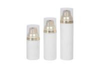China PP airless pump  bottle 30ml 50ml 75ml  Airless Dispenser Bottle With Clear Over-Cap for sale