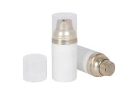 China PP airless pump  bottle 30ml 50ml 75ml  Airless Dispenser Bottle With Clear Over-Cap for sale