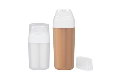 China PP Airless Pump Bottles Dual Chamber  15ML and 30ML Cosmetic airless bottle for sale