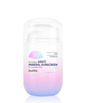 China Sunscreen packaging   PP Plastic Oval Flat Airless Cosmetic Bottles 50ml With Unique Pump for sale