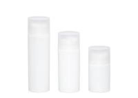 China PP White Airless Pump Bottles 50ml 100ml 150ml With Central Hole Outlet Design for sale