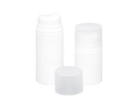 China PP White Airless Pump Bottles 50ml 100ml 150ml With Central Hole Outlet Design for sale