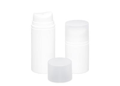China PP White Airless Pump Bottles 50ml 100ml 150ml With Central Hole Outlet Design for sale