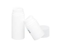 China PP White Airless Pump Bottles 50ml 100ml 150ml With Central Hole Outlet Design for sale