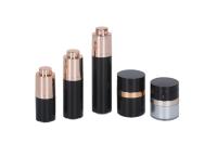 China Rotary Lotion Pump Bottle Airless Cream Jar Skincare Packaging Set for sale