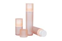 China AS 50ml Clear Plastic Cylinder Bottle With Airless Pump Overcap for sale