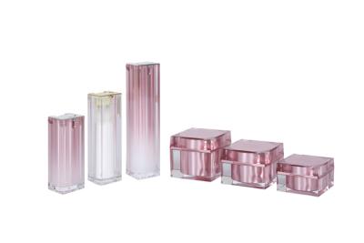 China Sauqre Acrylic Lotion Bottle 50ml Heavy Wall 80g Cream Jar Cosmetic Packaging Set for sale