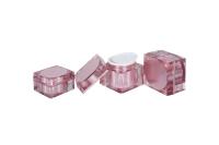 China Sauqre Acrylic Lotion Bottle 50ml Heavy Wall 80g Cream Jar Cosmetic Packaging Set for sale