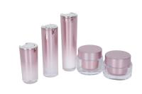 China Heavy Wall Acrylic Airless Lotion Bottle 50ml With Pump Cosmetic Packaging Set Jar 50g for sale