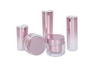 China Heavy Wall Acrylic Airless Lotion Bottle 50ml With Pump Cosmetic Packaging Set Jar 50g for sale