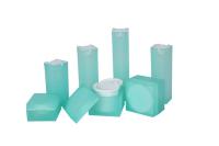 China Acrylic Cosmetic Cream Jar 80g Square Serum Pump Bottle Skincare Set for sale