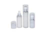 China Heavy Wall Acrylic Lotion Bottle Round Cream Jar 30g Skincare Cosmetic Set for sale