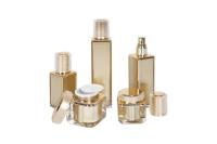 China Heavy Wall Cosmetic Pump Bottle Packaging Skincare Set Square Cream Jar 30g for sale