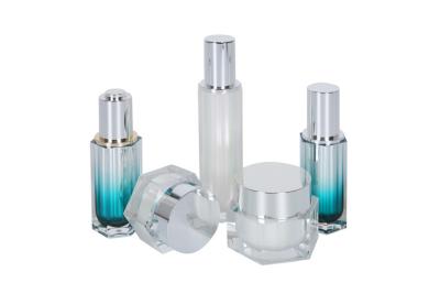 China Lotion Cosmetic Dropper Bottle Hexagonal Cream Jar 50g Skincare Set for sale