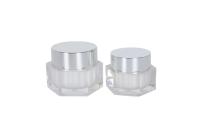 China Lotion Cosmetic Dropper Bottle Hexagonal Cream Jar 50g Skincare Set for sale